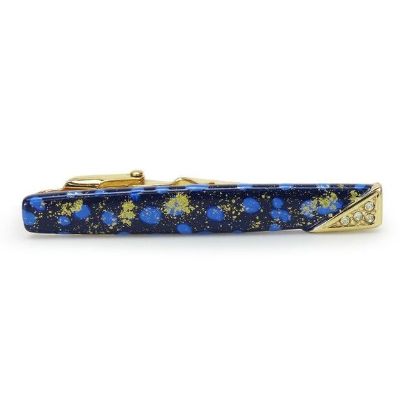 Dior | Bags | Christian Dior Tie Pin Metal Rhinestone Navy Blue Gold ...